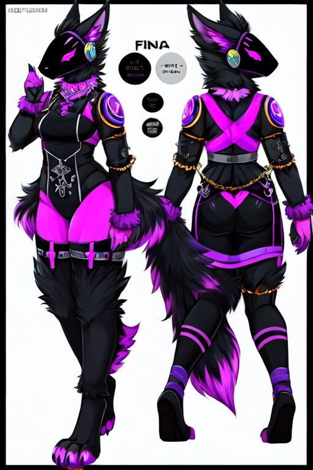Limited Edition Female Fursona GOTH PROTOGEN Adoptable Daily One of A Kind Furry Adopt Comes ...