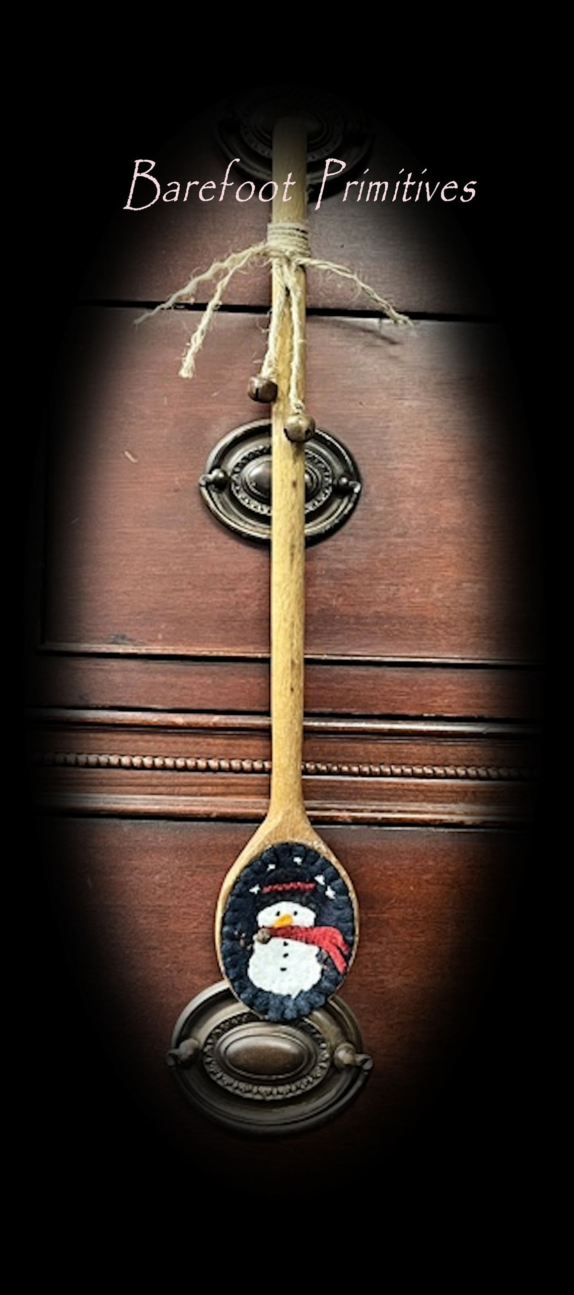 Wooden Spoon Snowman Wool Christmas Ornament Penny Rug - Etsy