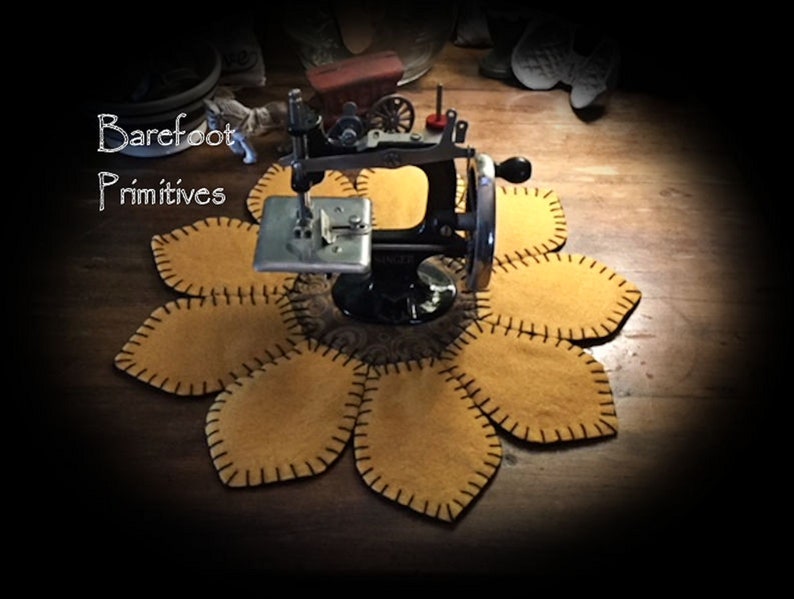 Sunflower Penny Rug Wool Flannel Digital PATTERN - Etsy