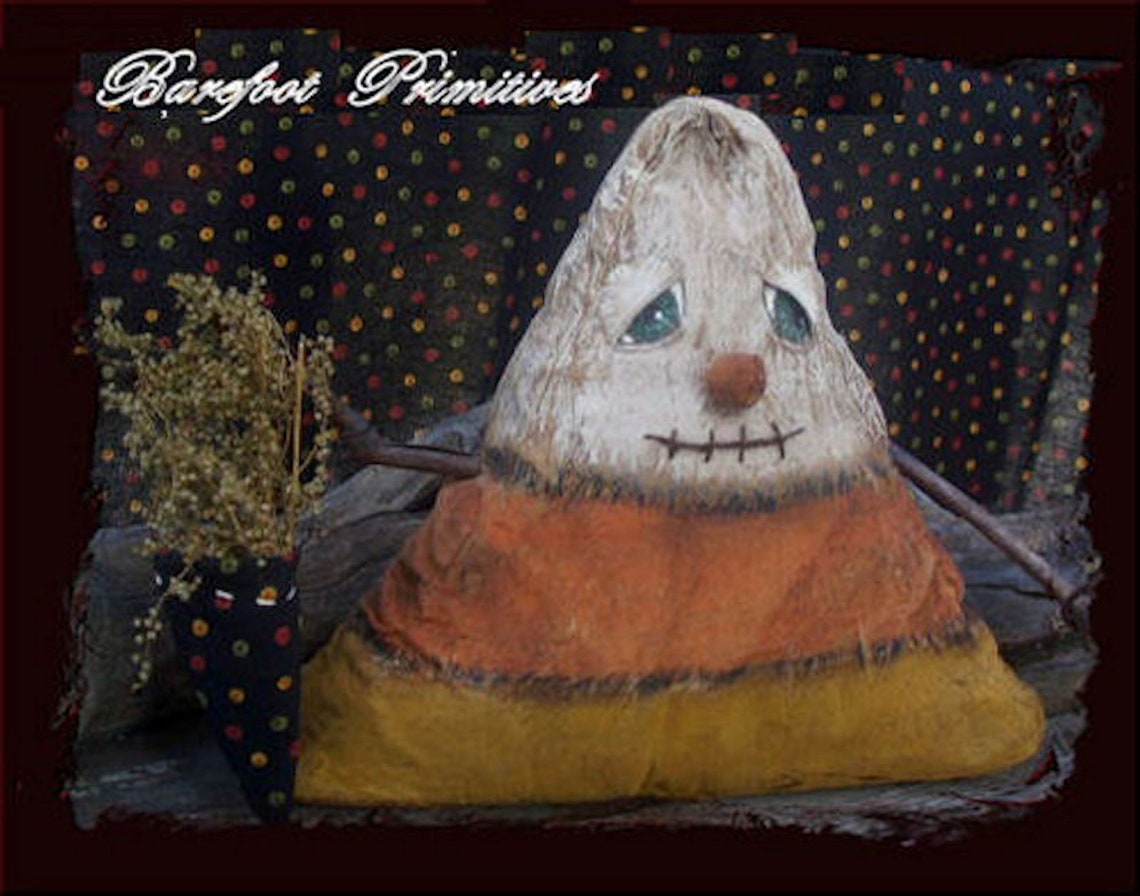 Candy Corn Primitive Cornelius Doll Whimsy Fall Cone Halloween Digital ...