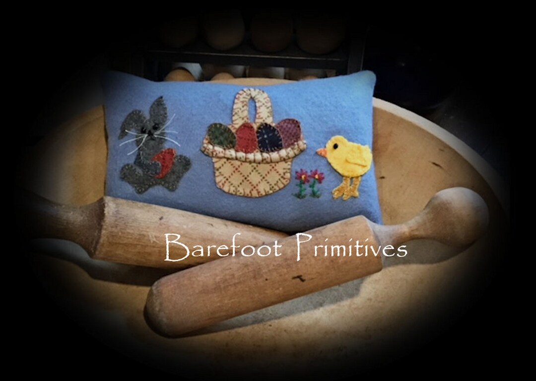 Easter Penny Rug Pillow Chick Bunny Rabbit Basket Eggs PDF PATTERN - Etsy