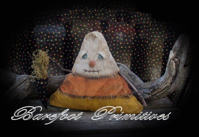 Candy Corn Primitive Cornelius Doll Whimsy Fall Cone Halloween Digital ...