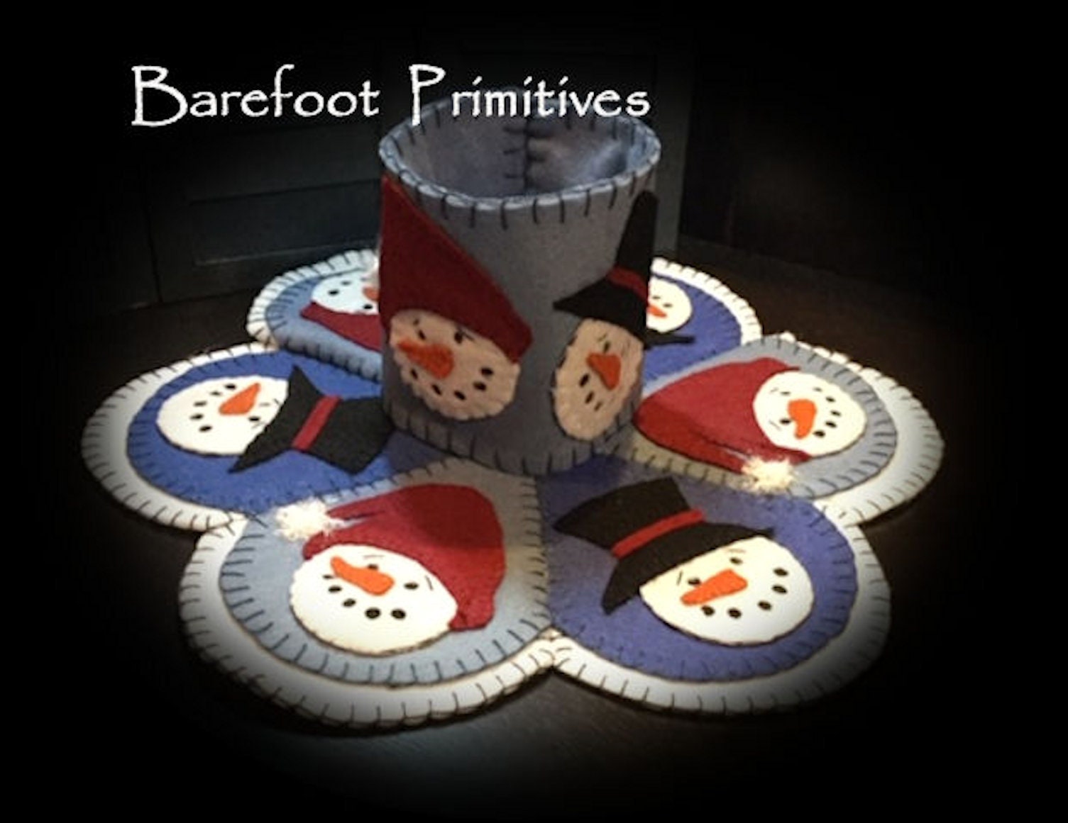 Snowman Penny Rug Candle Mat and Holder Winter Christmas Epattern - Etsy