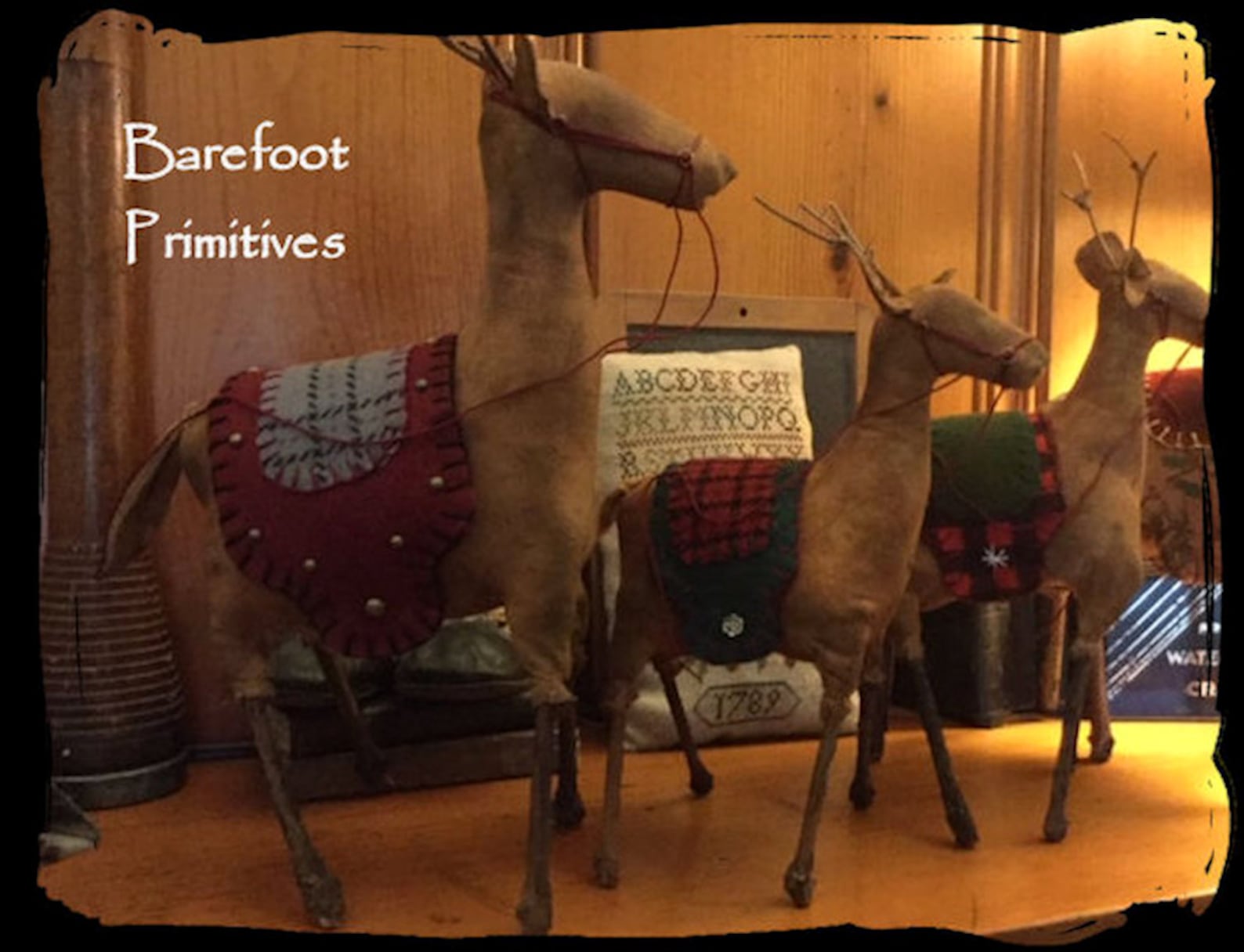 Primitive Reindeer Doll Winter Christmas Saddle Penny Rug Epattern - Etsy