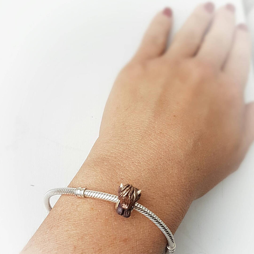 Highland Cow Shimmery Polymer Clay Charm Bead to Fit Pandora Bracelets ...