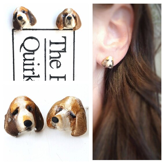 Beagle Sterling Silver Polymer Clay Earrings - Etsy