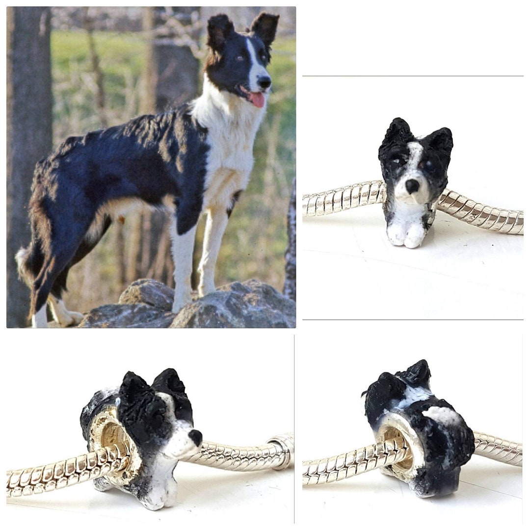Border Collie Polymer Clay Charm Bead to Fit Pandora Bracelets - Etsy