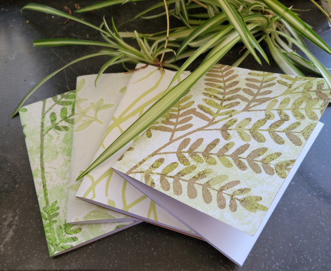 GREEN Leafy Mini Sketchbooks, Travel Diary, Meditation Journal, Plant ...