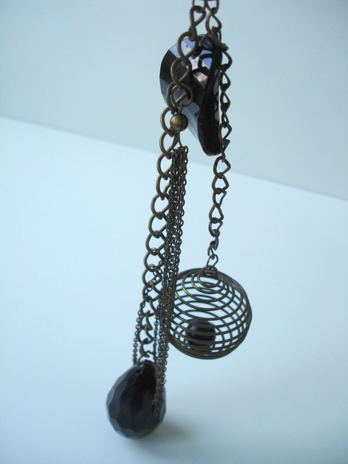 Black Teardrop Steampunk Keyring Pendant - Etsy
