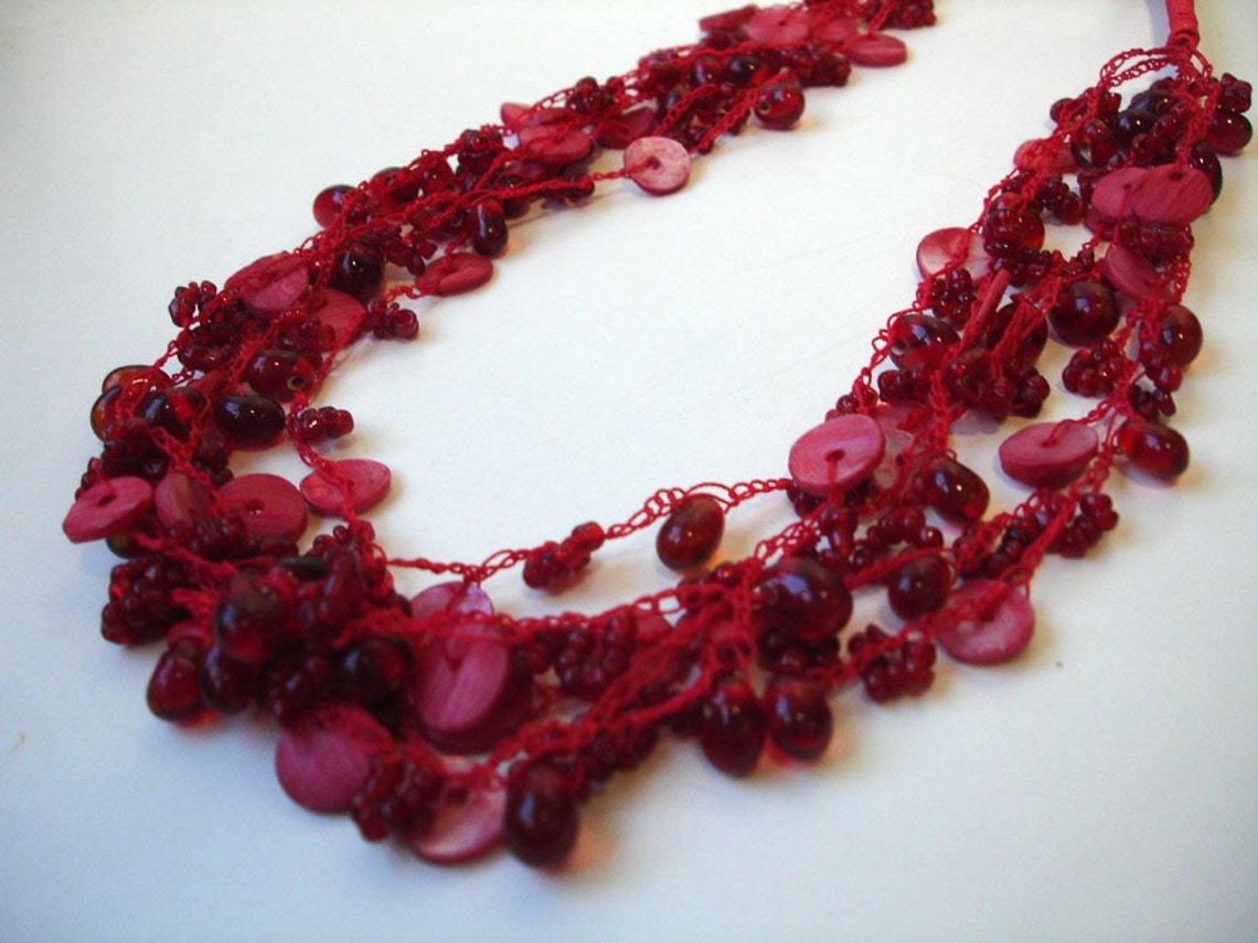 Red Teardrops and Discs - Etsy