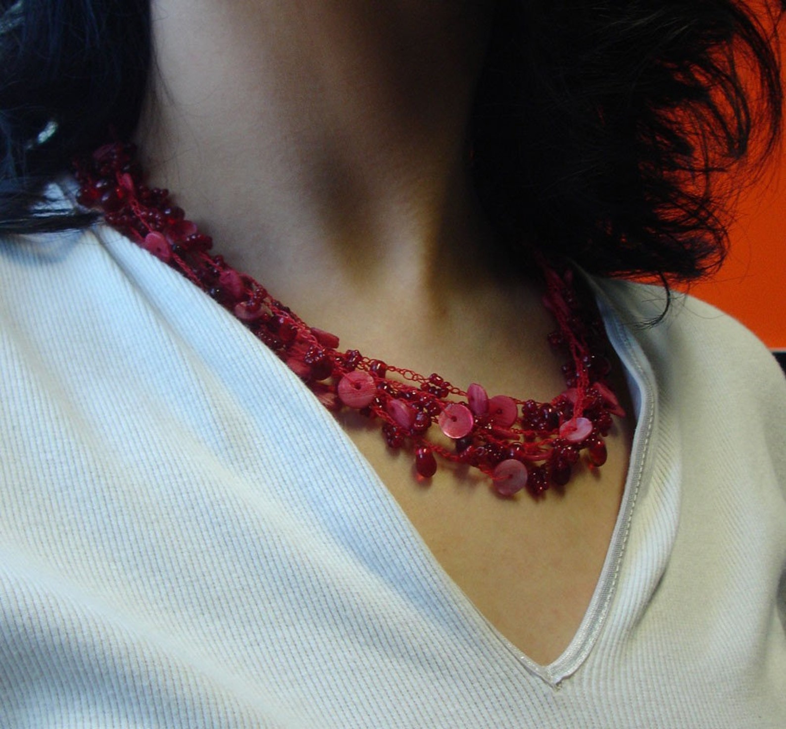 Red Teardrops and Discs - Etsy