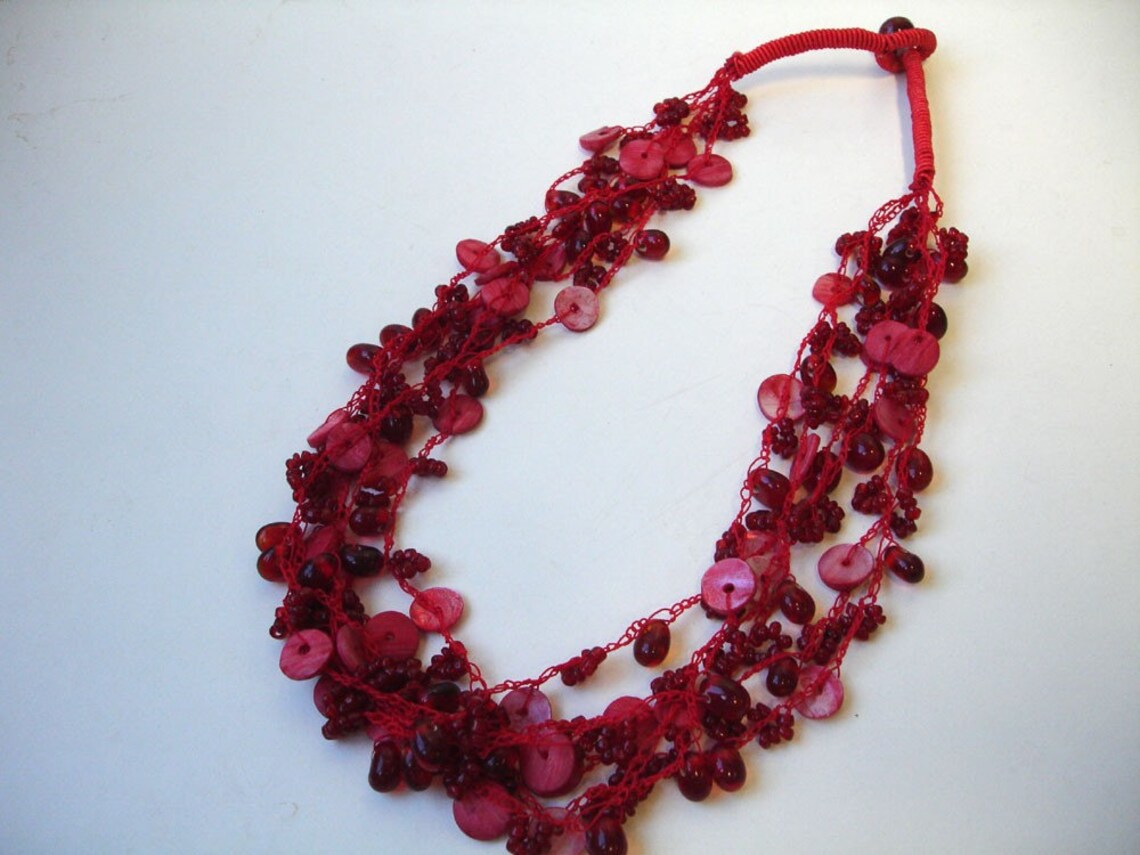 Red Teardrops and Discs - Etsy