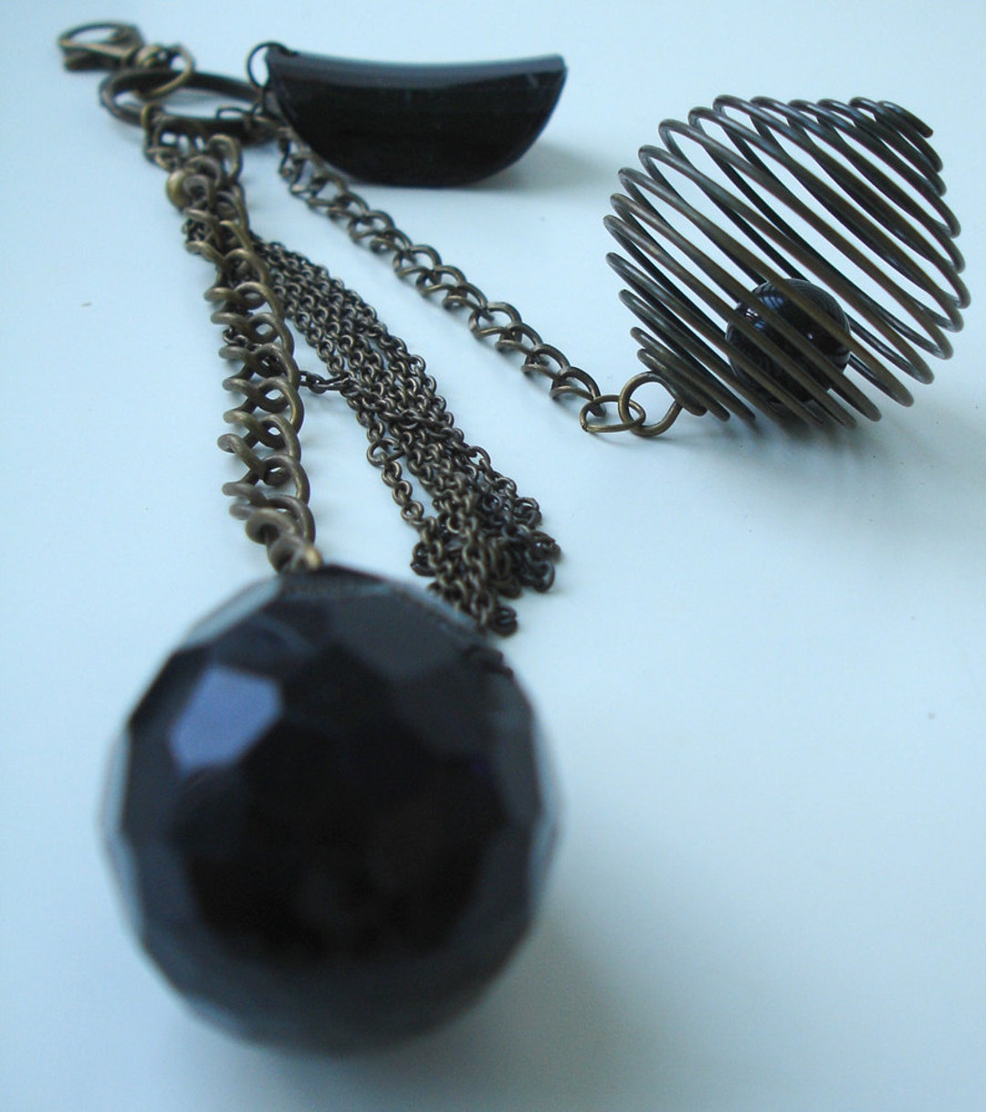 Black Teardrop Steampunk Keyring Pendant - Etsy