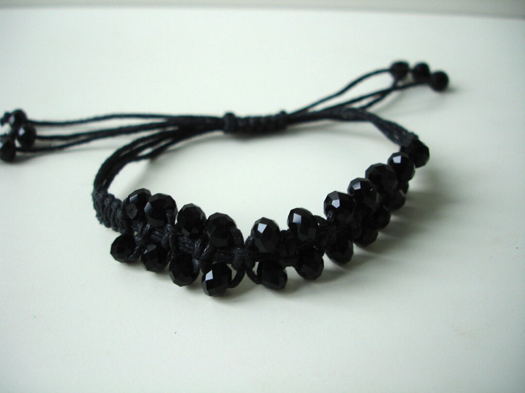 Black Macramee Bracelet - Etsy