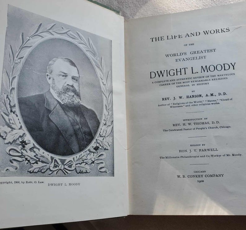 The Life and Works of Dwight L. Moody 1900 - Etsy