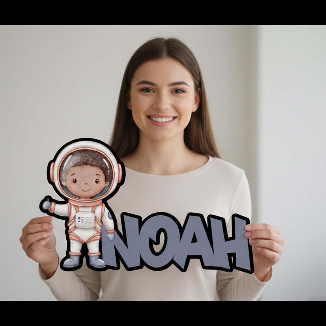 Personalized Astronaut Wall Decal or Wooden Name Sign, Custom Space ...