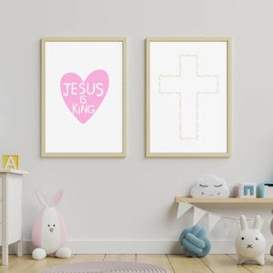 Jesus is King Wall Art | Pink Christian Print | Bible Verse ...