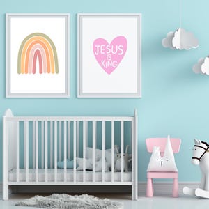 Jesus is King Wall Art | Pink Christian Print | Bible Verse ...