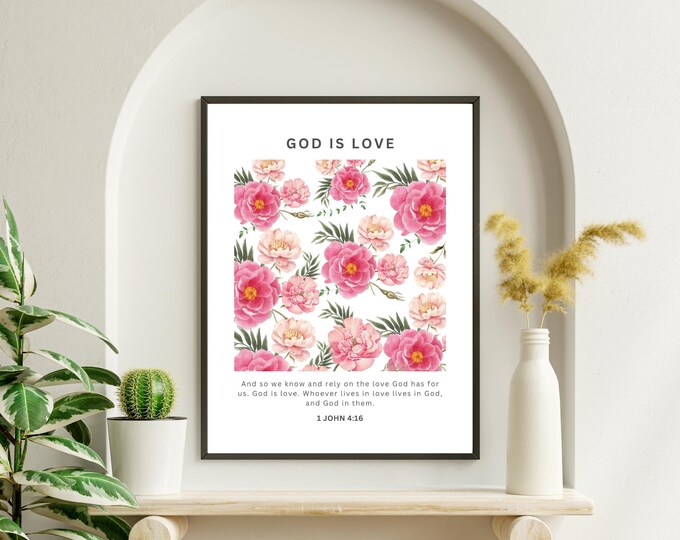 1 John 4:18 Rest in His Love Rolled Poster 5x7 28x40 Bible Verse ...