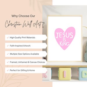 Jesus is King Wall Art | Pink Christian Print | Bible Verse ...