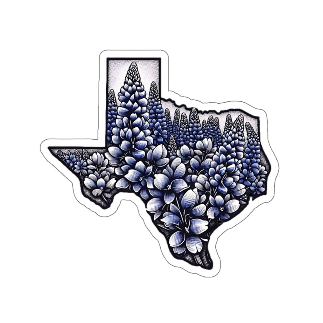 Texas Sticker, Texas Decal, Texas Blue Bonnets, Water Bottle Sticker ...