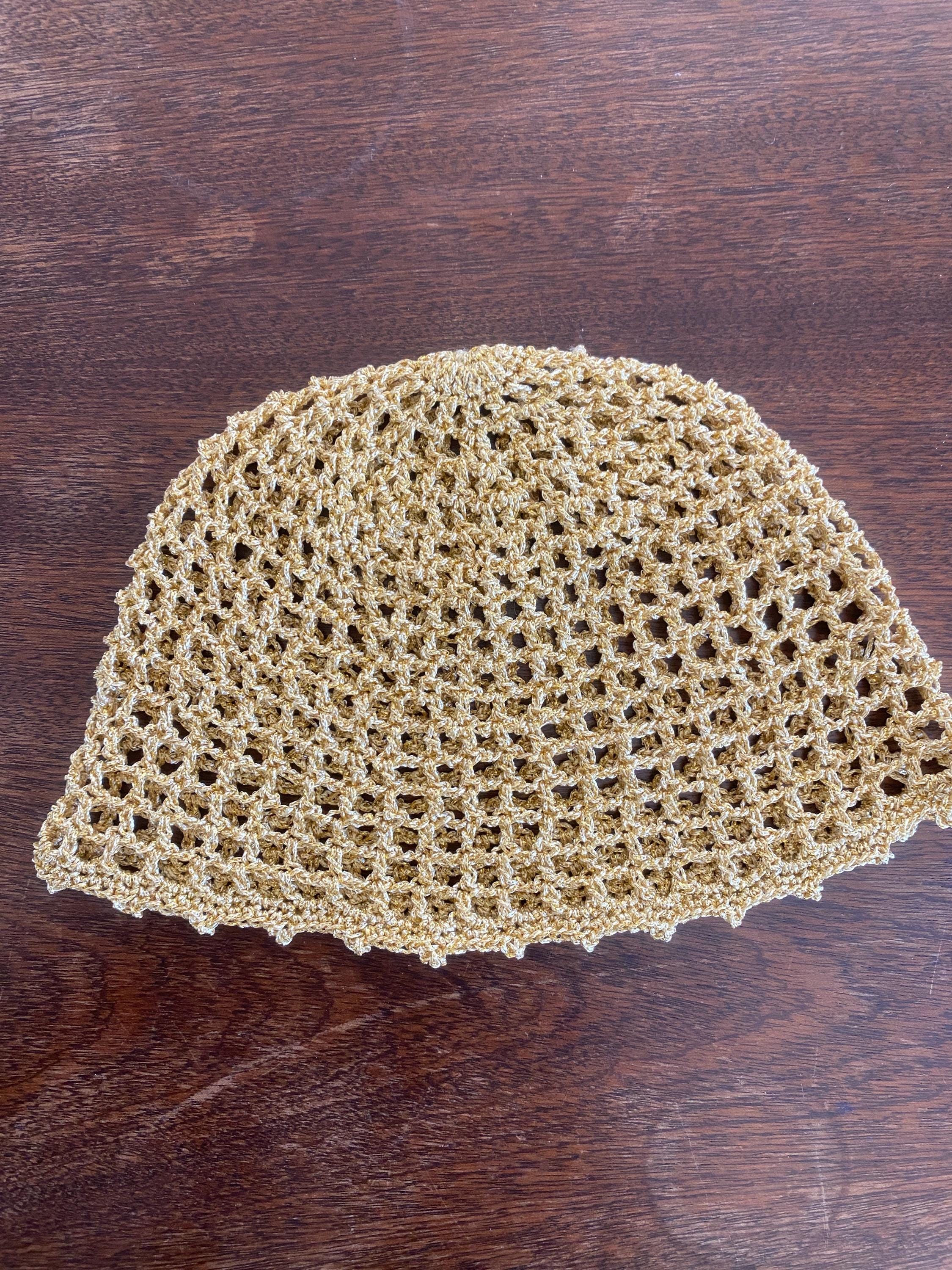 Sparkly Crochet Hat Limited Edition - Handmade Metallic Mesh Cap ...