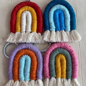 Boho Rainbow Tassel Keychain, Cotton Macrame Bag Charms, Backpack ...