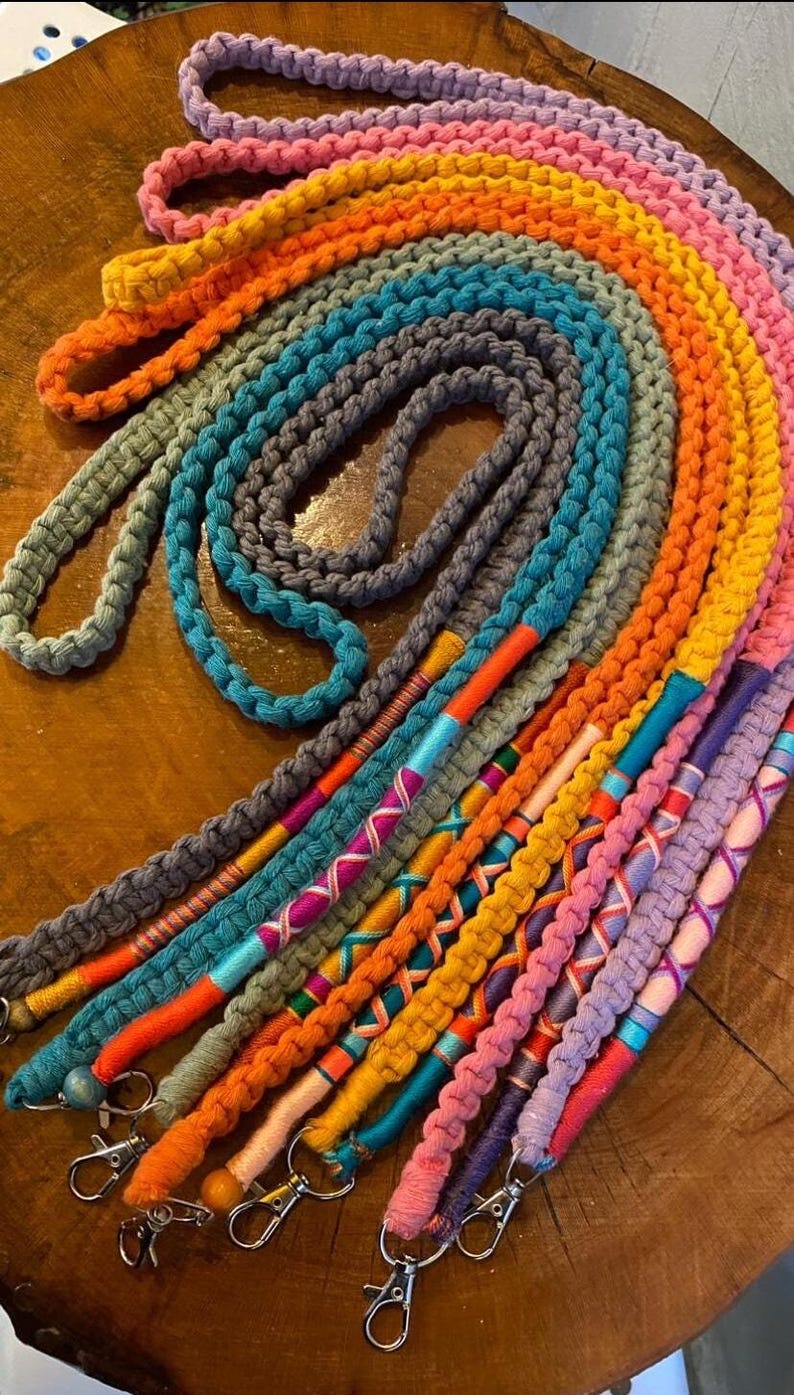 Macrame Braided Lanyard/id/badge Holder, Etnic Crossbody Phone Strap ...