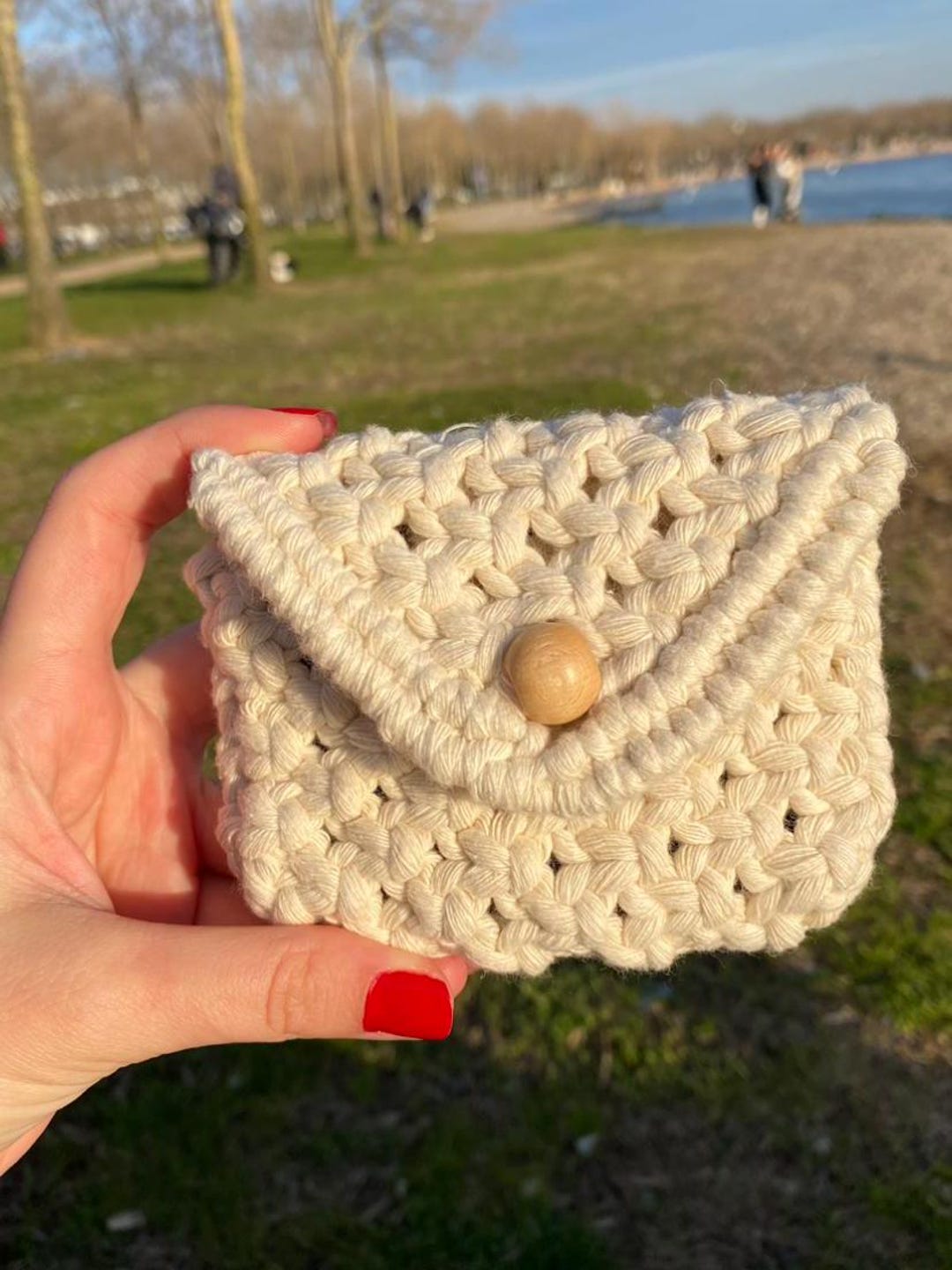 Handmade Macrame Wallet, Mini Knit Clutch Bag, Cute Coin Purse, Boho ...