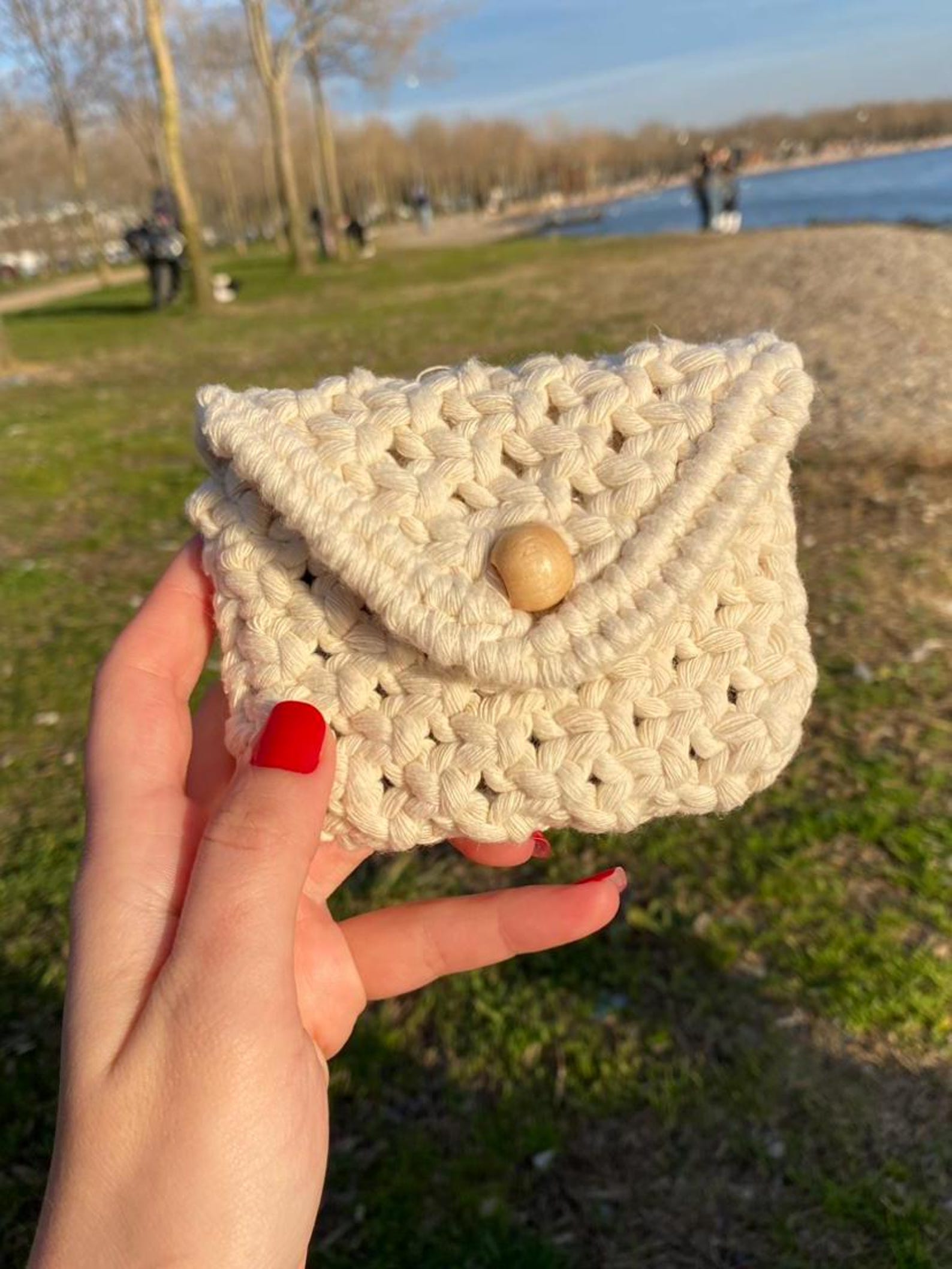 Handmade Macrame Wallet, Mini Knit Clutch Bag, Cute Coin Purse, Boho ...