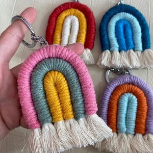 Boho Rainbow Tassel Keychain, Cotton Macrame Bag Charms, Backpack ...