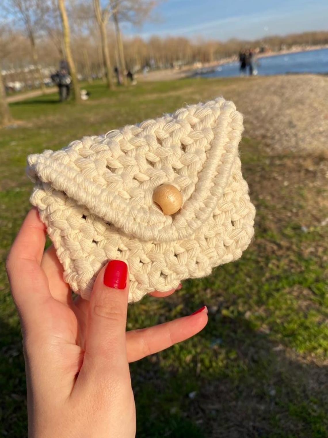 Handmade Macrame Wallet, Mini Knit Clutch Bag, Cute Coin Purse, Boho ...