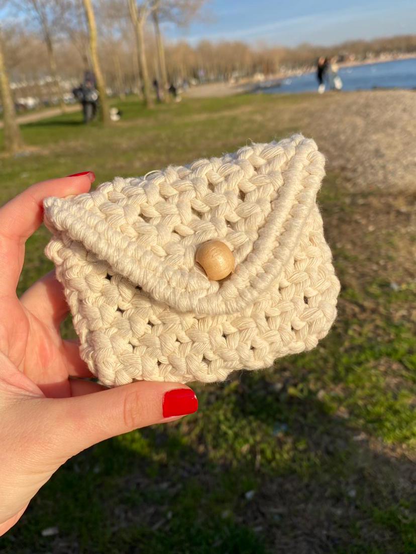Handmade Macrame Wallet, Mini Knit Clutch Bag, Cute Coin Purse, Boho ...