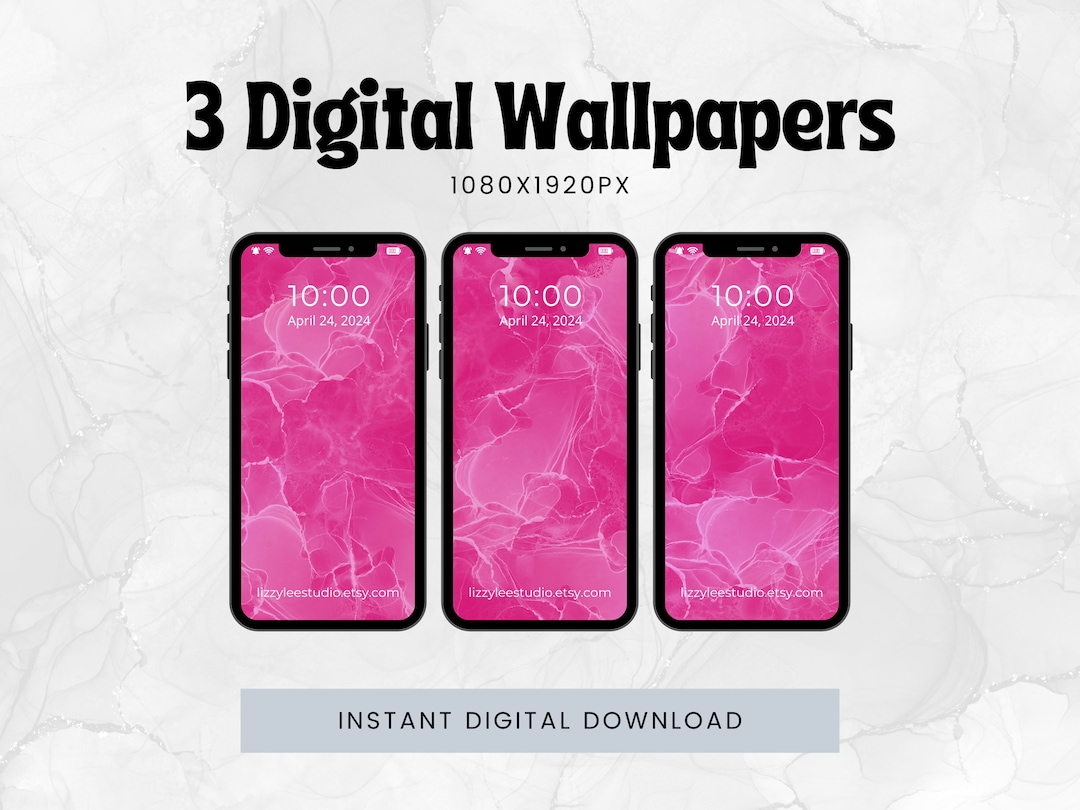 3 Pink Marble Texture Digital Wallpapers for Phone | Mobile Device Lock ...