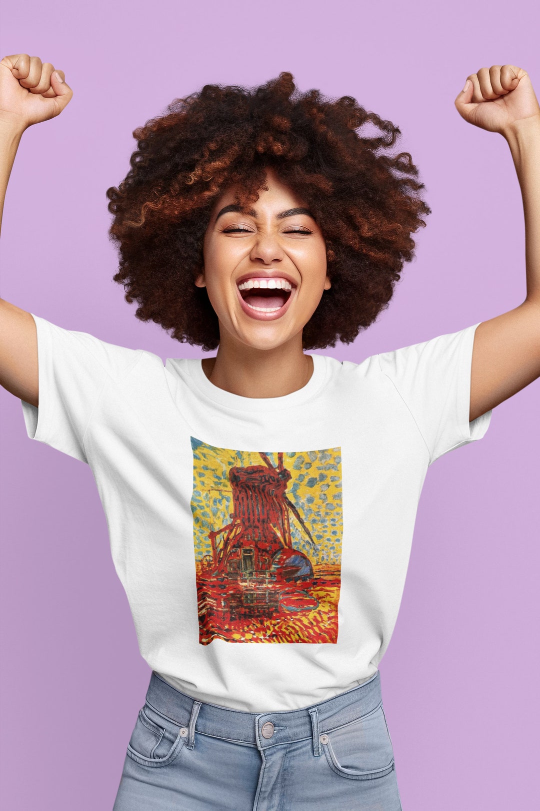 Piet Mondrian 1908, Mill in Sunlight: the Winkel Mill, Main Color is ...