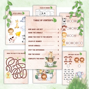 Safari Kids Activity/busy Book - Etsy
