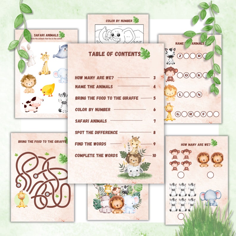 Safari Kids Activity/busy Book - Etsy