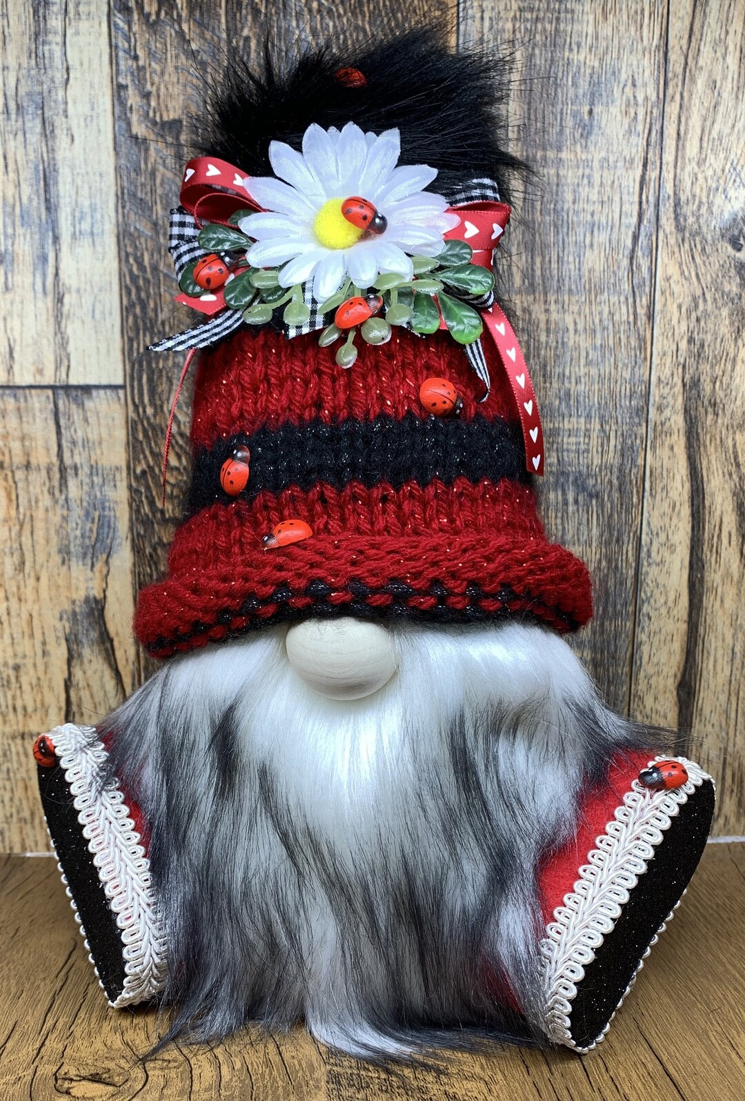 Lady Bug Swedish Gnome/sitting Gnome - Etsy