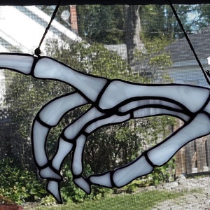 Skeleton Hand Stained Glass Pattern. Halloween Art for Halloween and ...