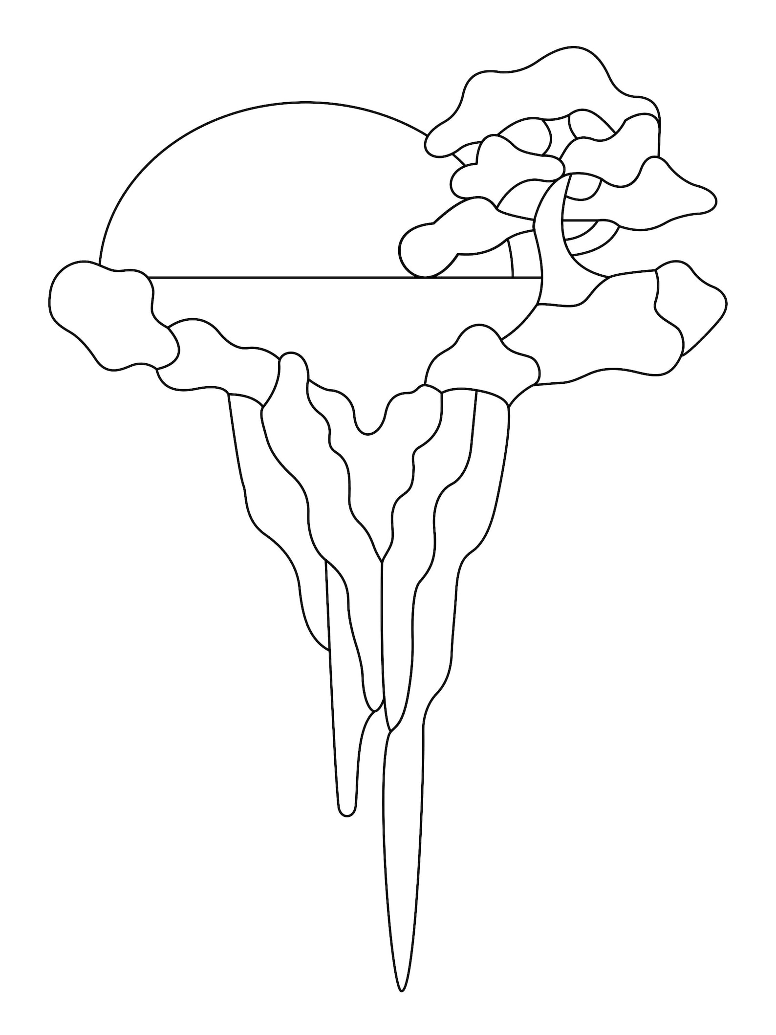 Abstract Waterfall Pattern Peaceful Scenic Landscape Stained Glass ...