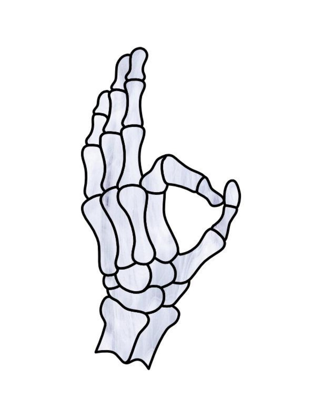 A Skeleton Hand With Long, Thin Bones Forms the "ok" Gesture, the Thumb ...