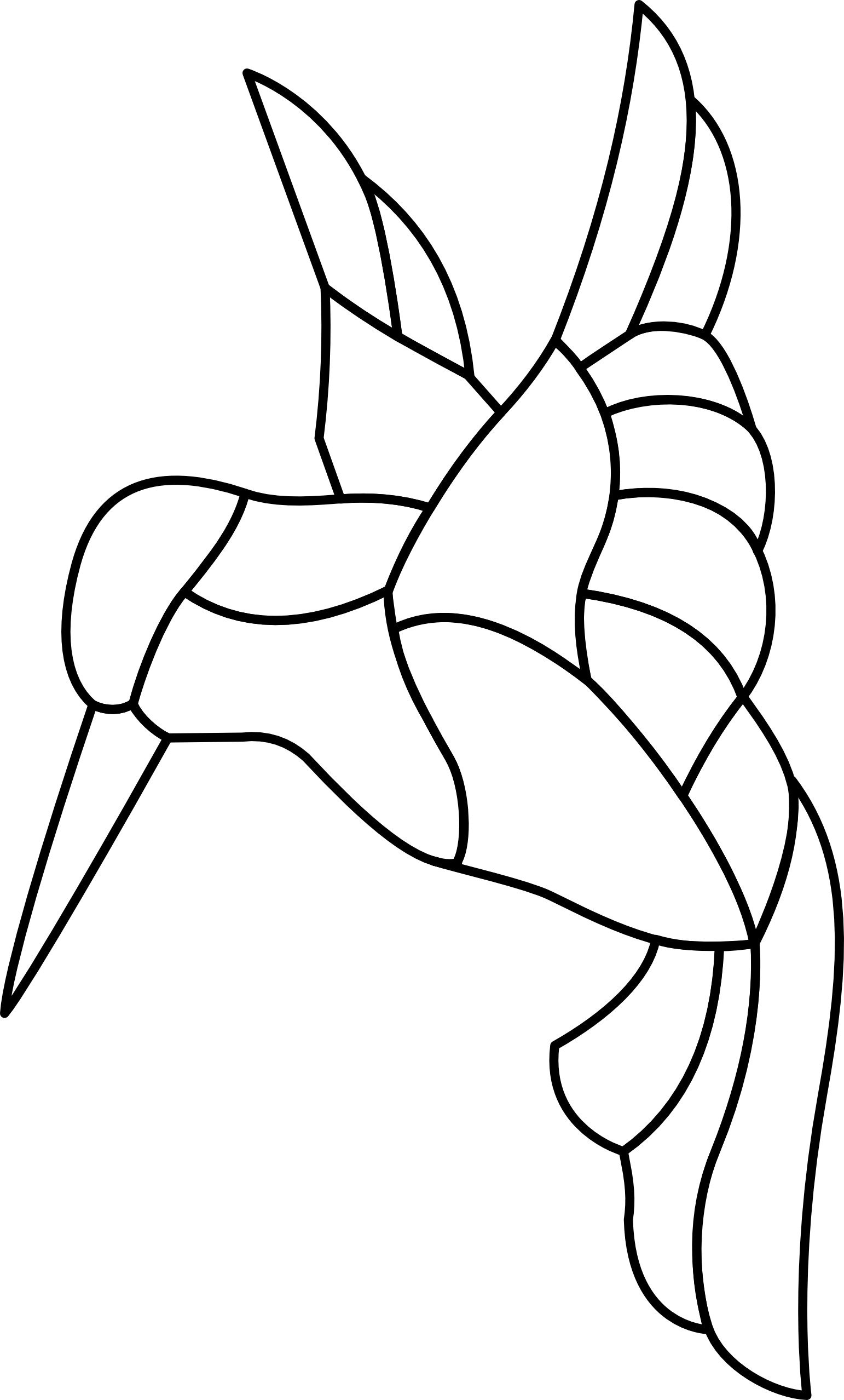 Stained Glass Pattern of a Ruby Throated Humming Bird in a Hoovering ...