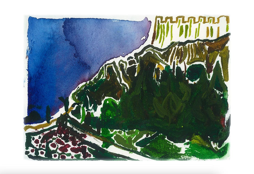Acropolis Park (A5) – Watercolour Painting Print Card Decor Poster ...
