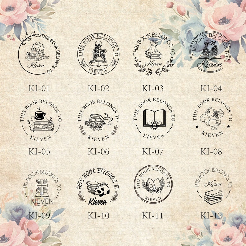 Custom Book Stamp Self Inking Library Stamp Graduation Gift Bookplate ...