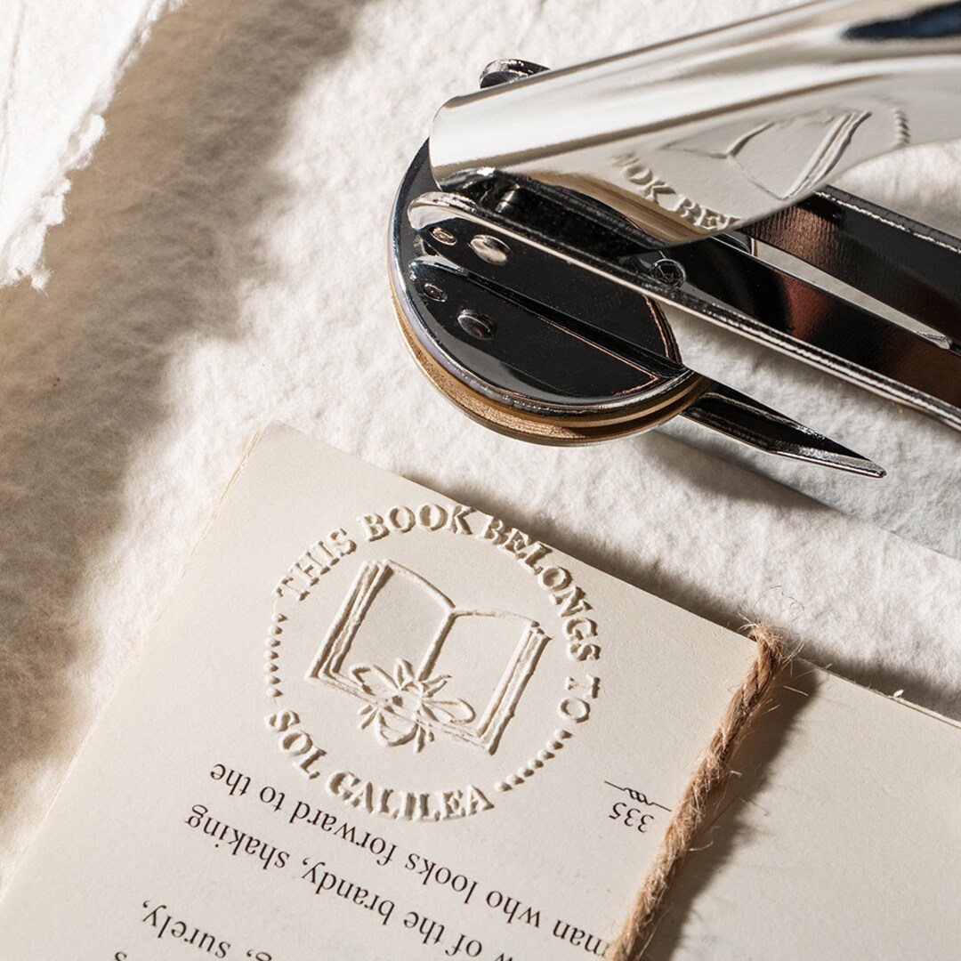 Personalized Book Embosser, Bee Design, Personalized Embosser Stamp ...