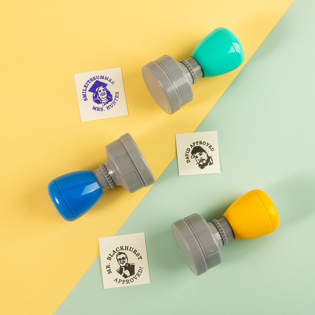 Teacher's Gift, Custom Portrait Stamp, Personalised Self Inking Teacher ...