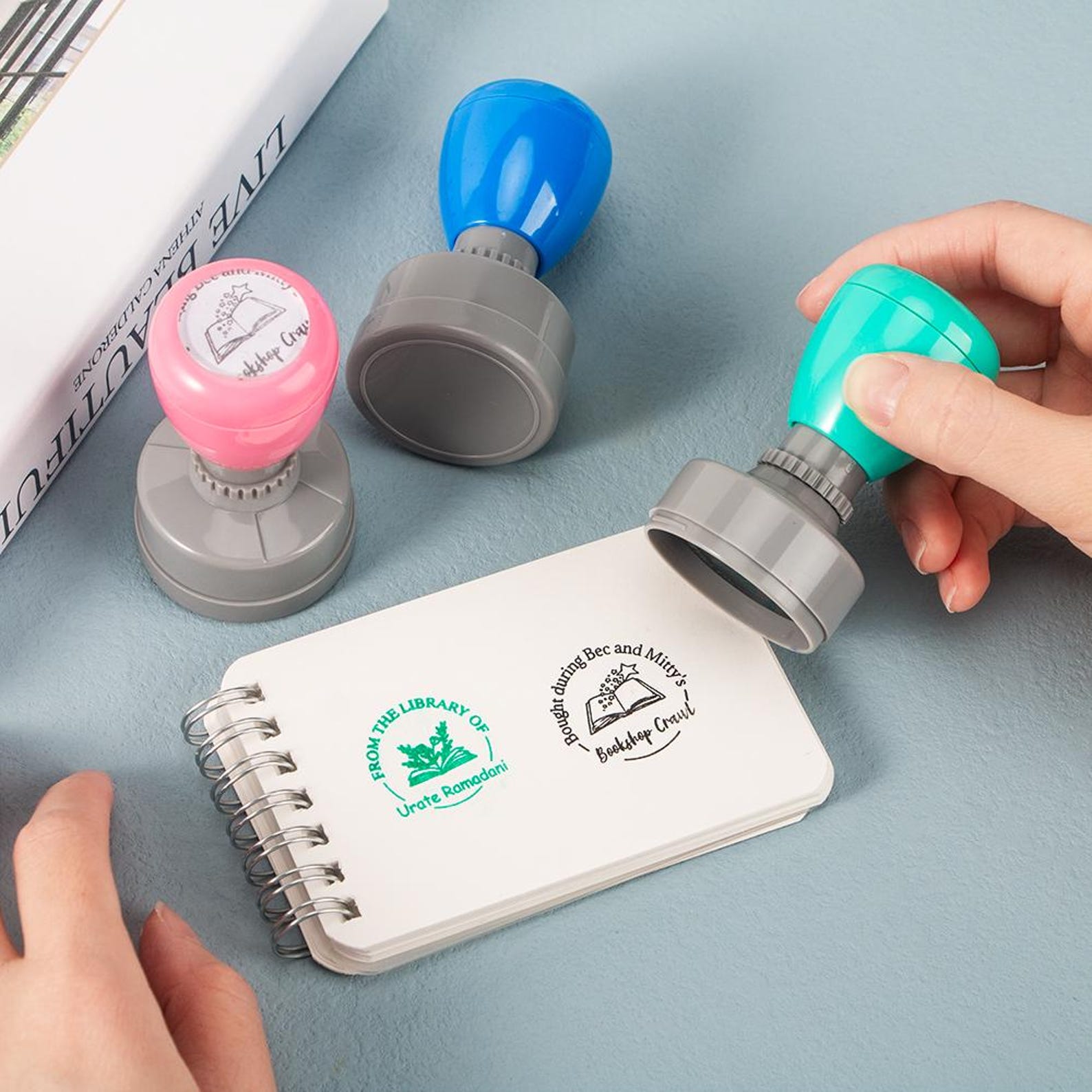 Custom Book Stamp Self Inking Library Stamp Graduation Gift Bookplate ...