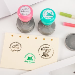 Custom Book Stamp Self Inking Library Stamp Graduation Gift Bookplate ...