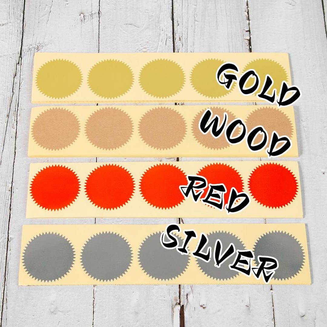 Gold Foil Sticker Seals, Round Embossed Stickers, Envelope Seal ...
