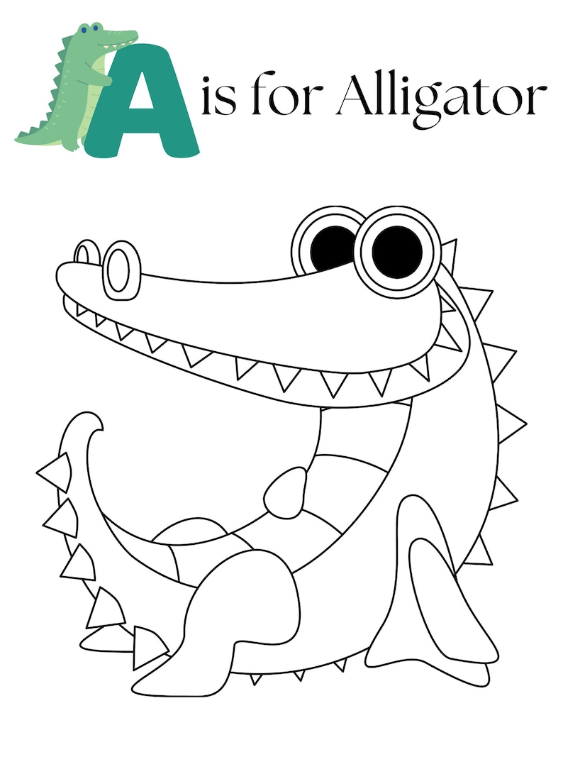 Colorful Alphabet Safari: Animals From A to Z | Coloring Book ...